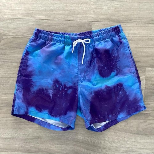Factorie Blue Tie Dye Abstract Mens Short - Medium | eBay Australia