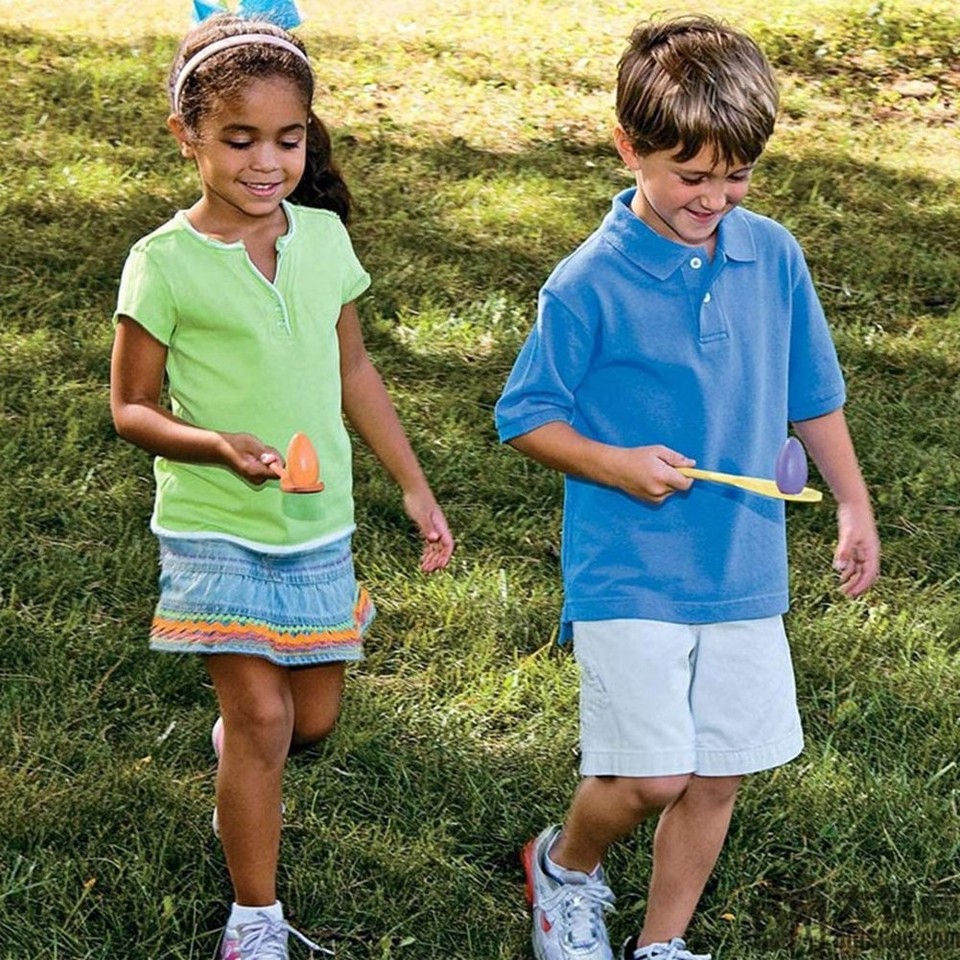 Wooden Egg Spoon Race Game Sets Balance Stick Relay Race for Kids ...