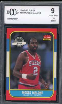1986-87 Fleer #69 Moses Malone Card BGS BCCG 9 Near Mint+ | eBay