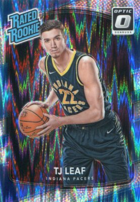 2017-18 OPTIC PRIZMS SHOCK RC T.J. LEAF INDIANA PACERS RATED ROOKIE ...