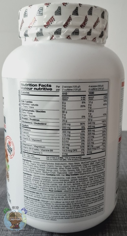 Perfect Sports HULK Protein Clean Mass Gainer Chocolate Ice Cream 1.36 ...