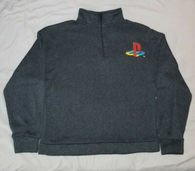 Playstation Games Gamer Pullover Fleece Sweatshirt Sweater Medium 1/4 ...