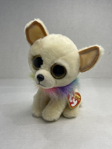 Ty Beanie Boo Chewey Chihuahua Plush 6" Rainbow Collar Dog Puppy ...