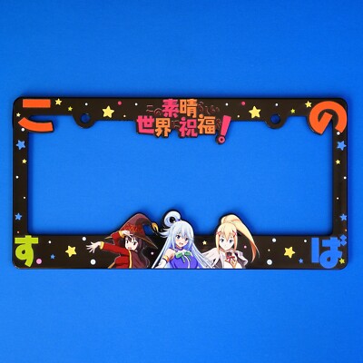 KonoSuba Custom License Plate Frame Car Anime Manga Figure Aqua Megumin ...