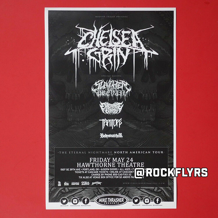 CHELSEA GRIN 2019 Concert Promo 11x17 Street Poster. Portland Oregon | eBay