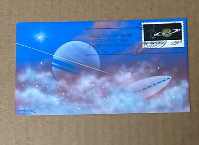 US FDC Ron Beller Cachet Hand-Painted #2574 Space Exploration Saturn 28 ...