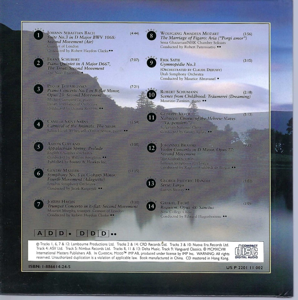 In CLASSICAL MOOD "Reflections" CD & Book | eBay