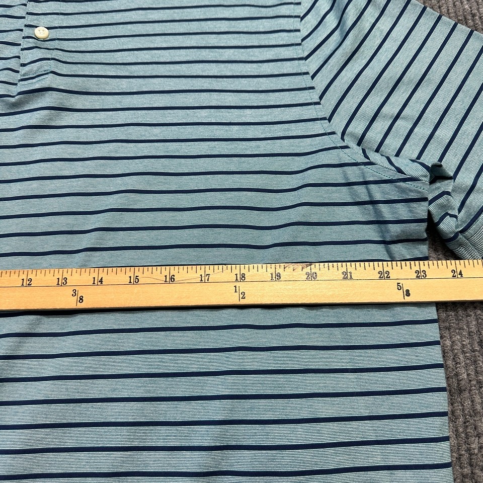 Gold Label Roundtree & Yorke Mens Polo Shirt Size XLT Blue Striped ...