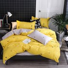 Yellow Smile Printing Bedding Set Duvet Quilt Cover+Sheet+Pillow Case ...