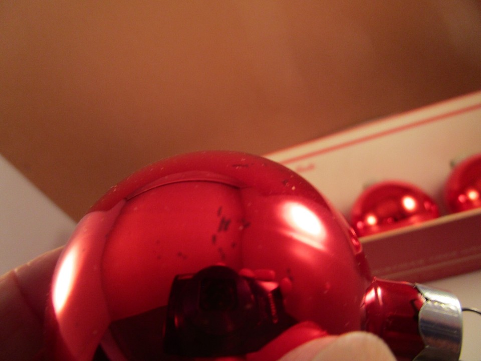 Vintage Sears Glass Set of 5 Red Christmas Ornaments USA B | eBay