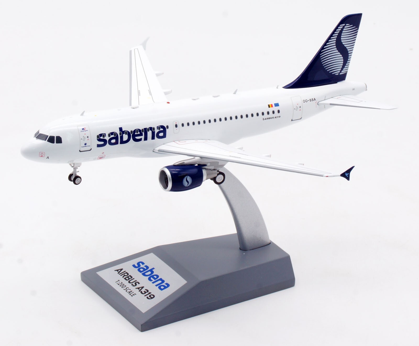 INFLIGHT 1:200 Sabena Airlines Airbus A319 Diecast Aircraft Jet Model ...