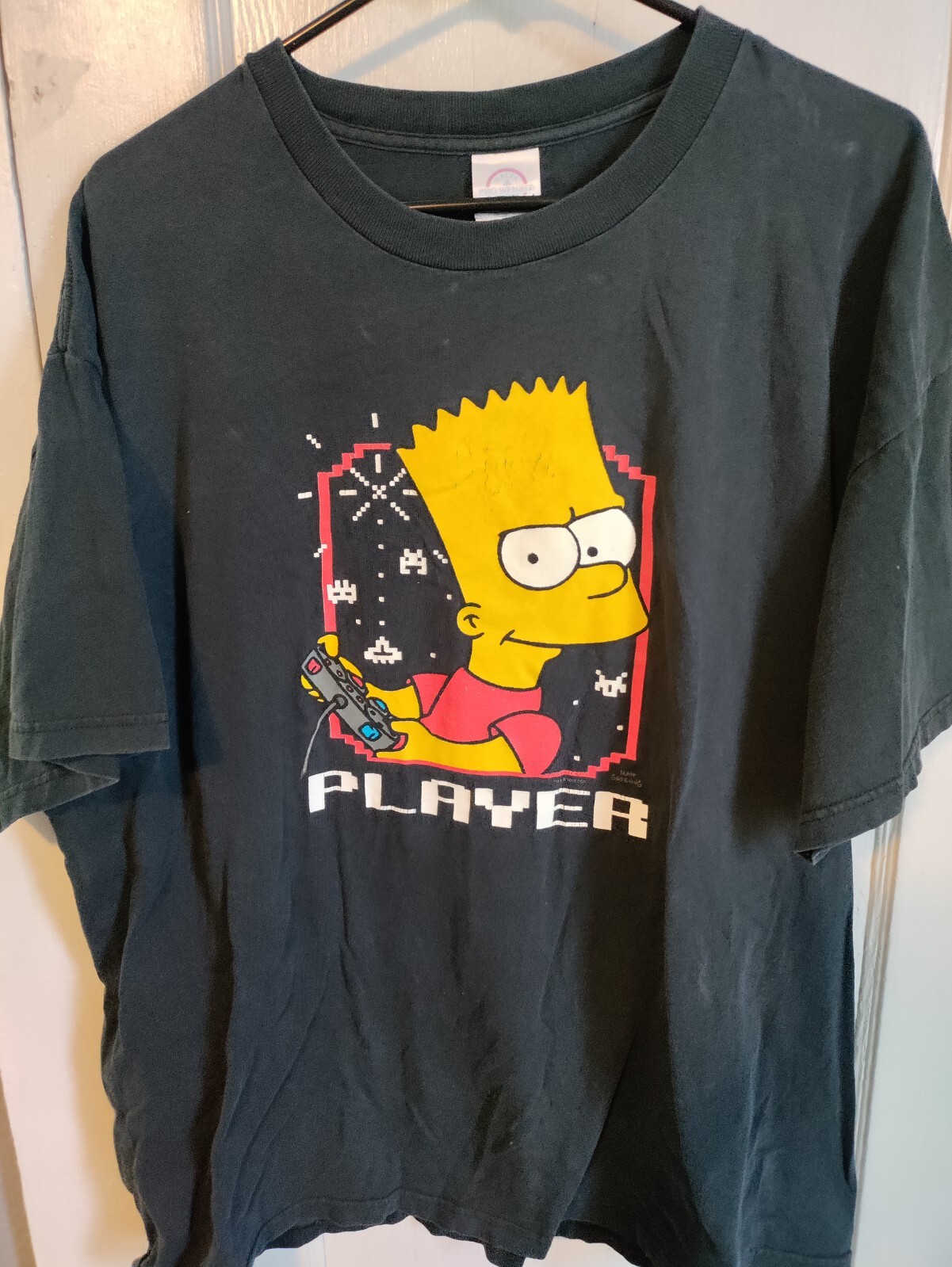 2003 SIMPSONS BART SIMPSON PLAYER BLACK T-SHIRT Mens … - Gem