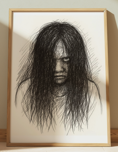 SAMARA MORGAN THE RING DRAWING PRINT SKETCH 8" x 10" HORROR MOVIE PRINT ...