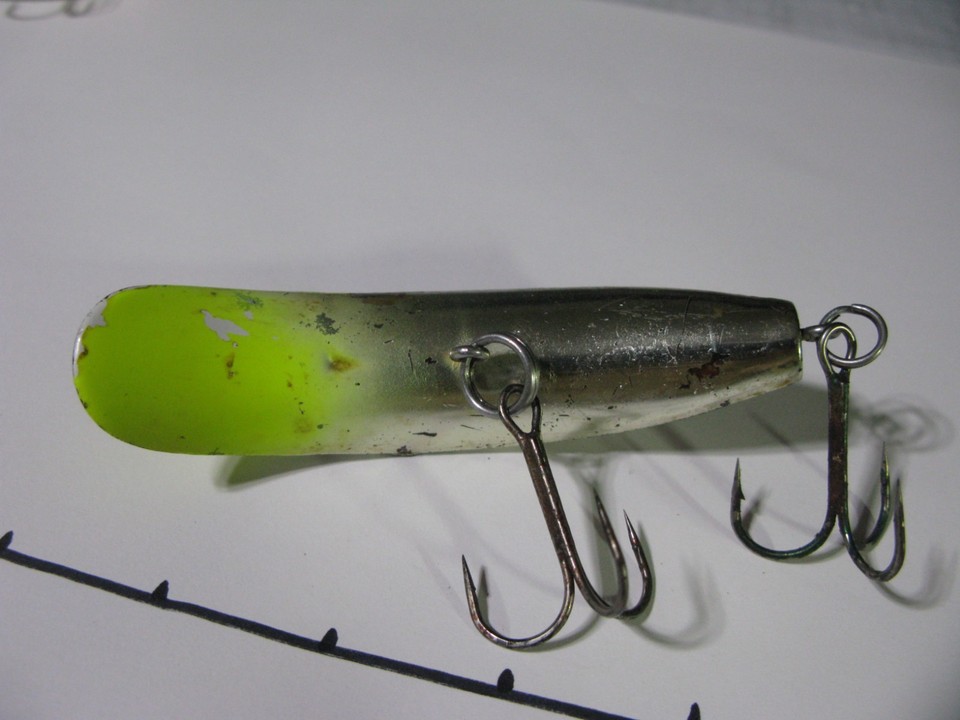 Luhr Jensen (pre Rapala) Kwikfish K14, Neon Chartreuse & Silver, .7oz ...