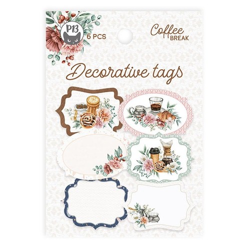 4 Pack Coffee Break Double-Sided Cardstock Tags 6/Pkg-#04 P13COF24 | eBay