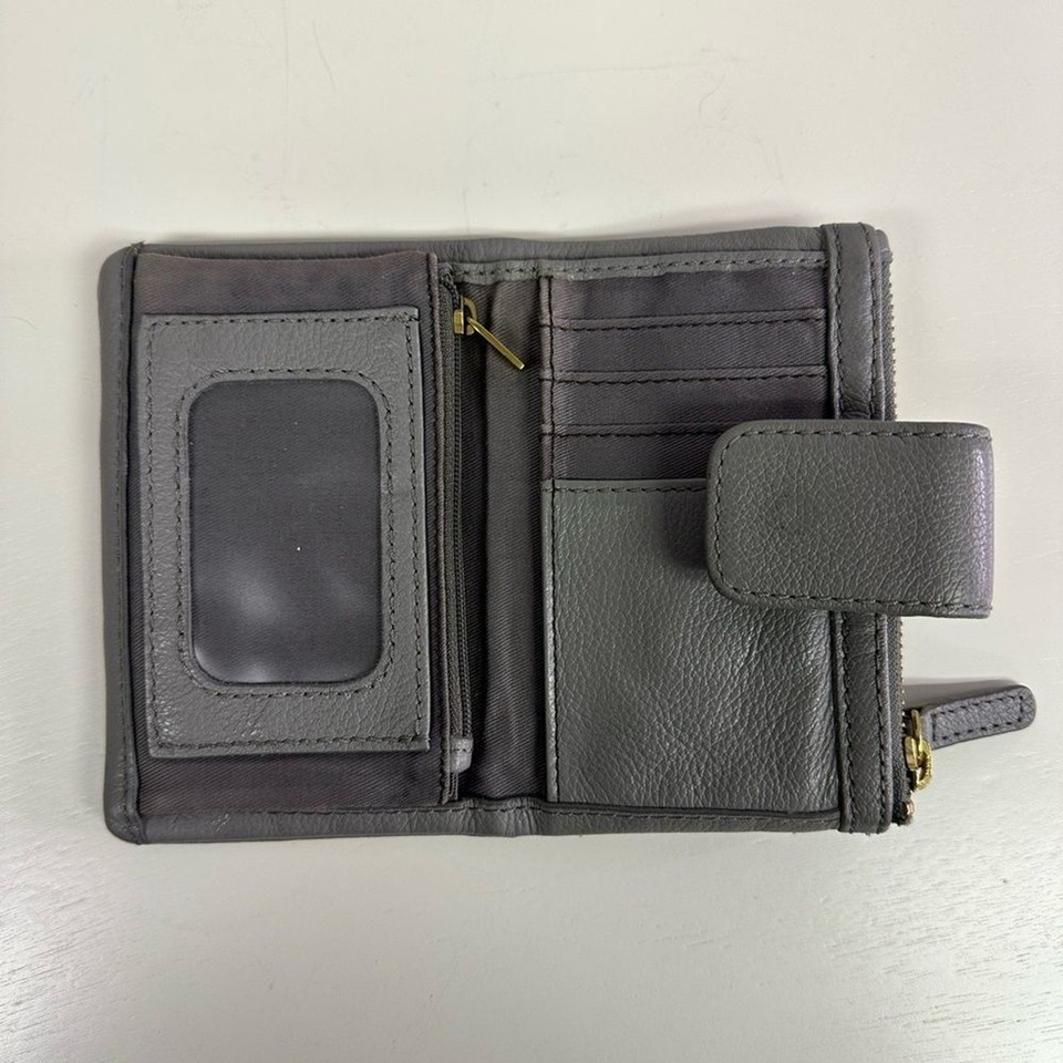 Fossil Gray Leather Medium Size Wallet | eBay