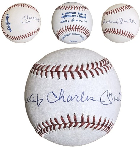 Mickey Mantle Signed Mickey Charles Mantle OAL Baseball PSA PSA/DNA NM ...