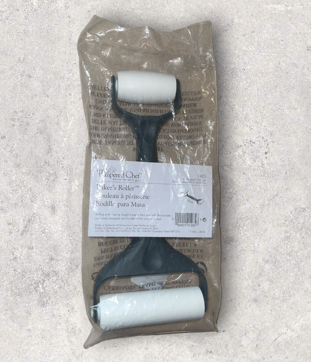 Pampered Chef #1485 Baker's Roller Dough Double Rolling Pin Pastry w ...