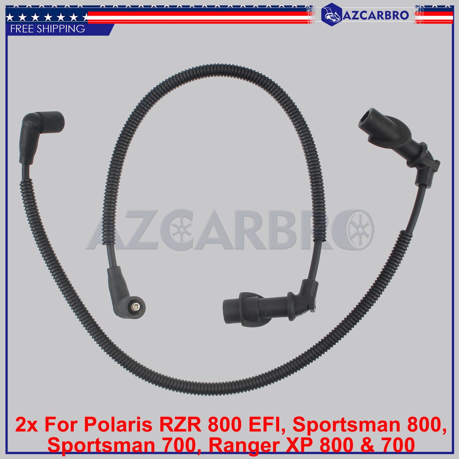 2pcs Ignition Coil Spark Plug Wire For Polaris 2009 Sport 2009-2010 RZR ...