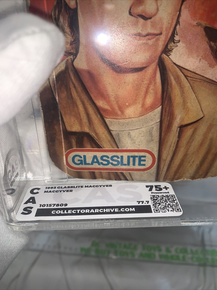 Vintage 1993 Macgyver Glasslite 1993 Richard Dean Anderson CAS 75+ Cut ...