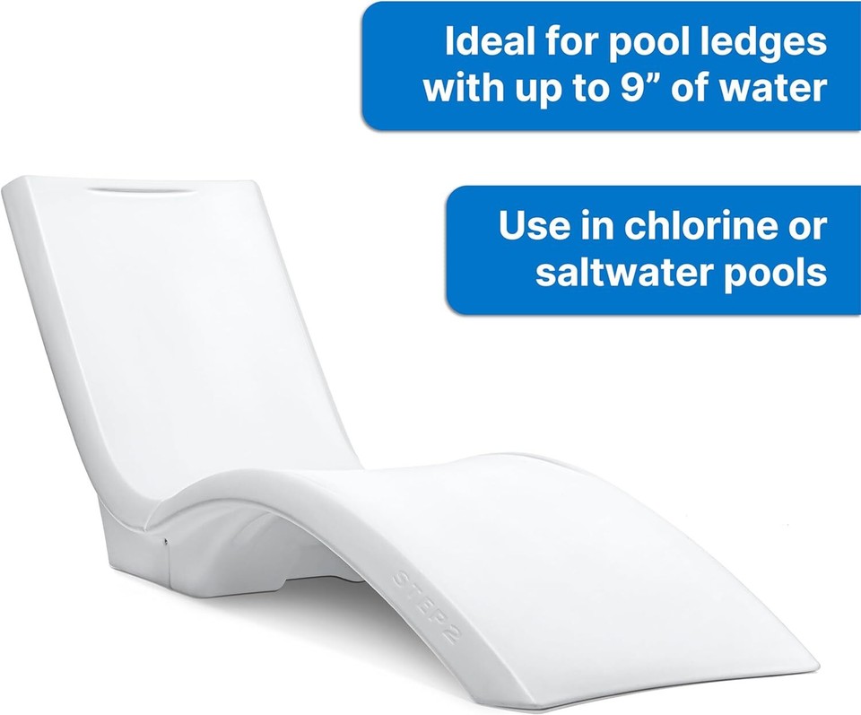 Step2 Vero Lounger, White Outdoor Chaise Lounger Pool Chair, *1 CHAIR ...