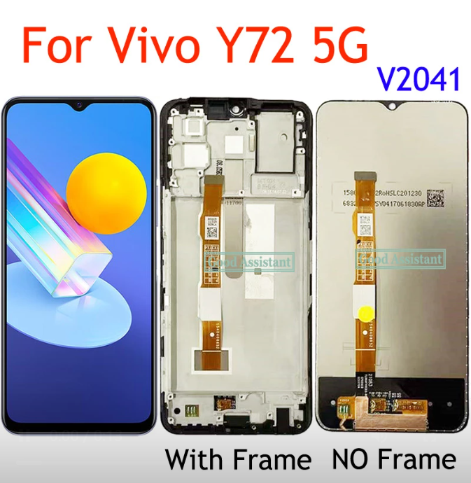 For VIVO Y72 5G V2041 LCD Display Touch Screen Digitizer Assembly ...
