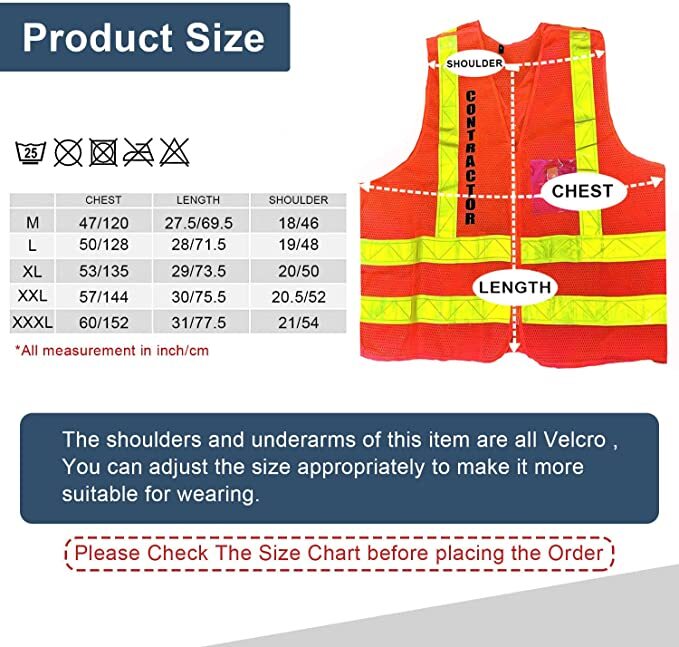 NYCTA Style Contractor High Visibility Reflective Safety Vest with Zips ...