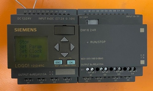Siemens LOGO! 12/24RC ( 6ED1052-1MD00-0BA4) + DM16 24R (6ED1 055-1NB10 ...