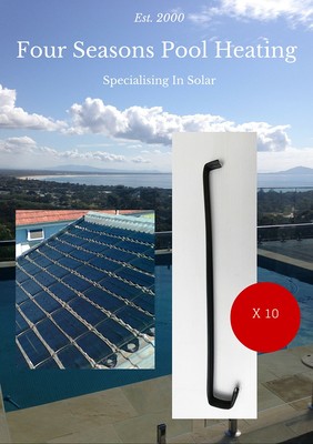 POOL / SPA SOLAR HEATING ABSORBER 10 X RUBBER TILE STRAPS METAL ...