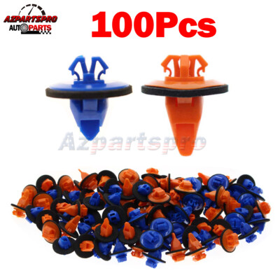 Set of 100: Orange & Blue Trim Moulding Clips For Toyota 75395-35070 ...