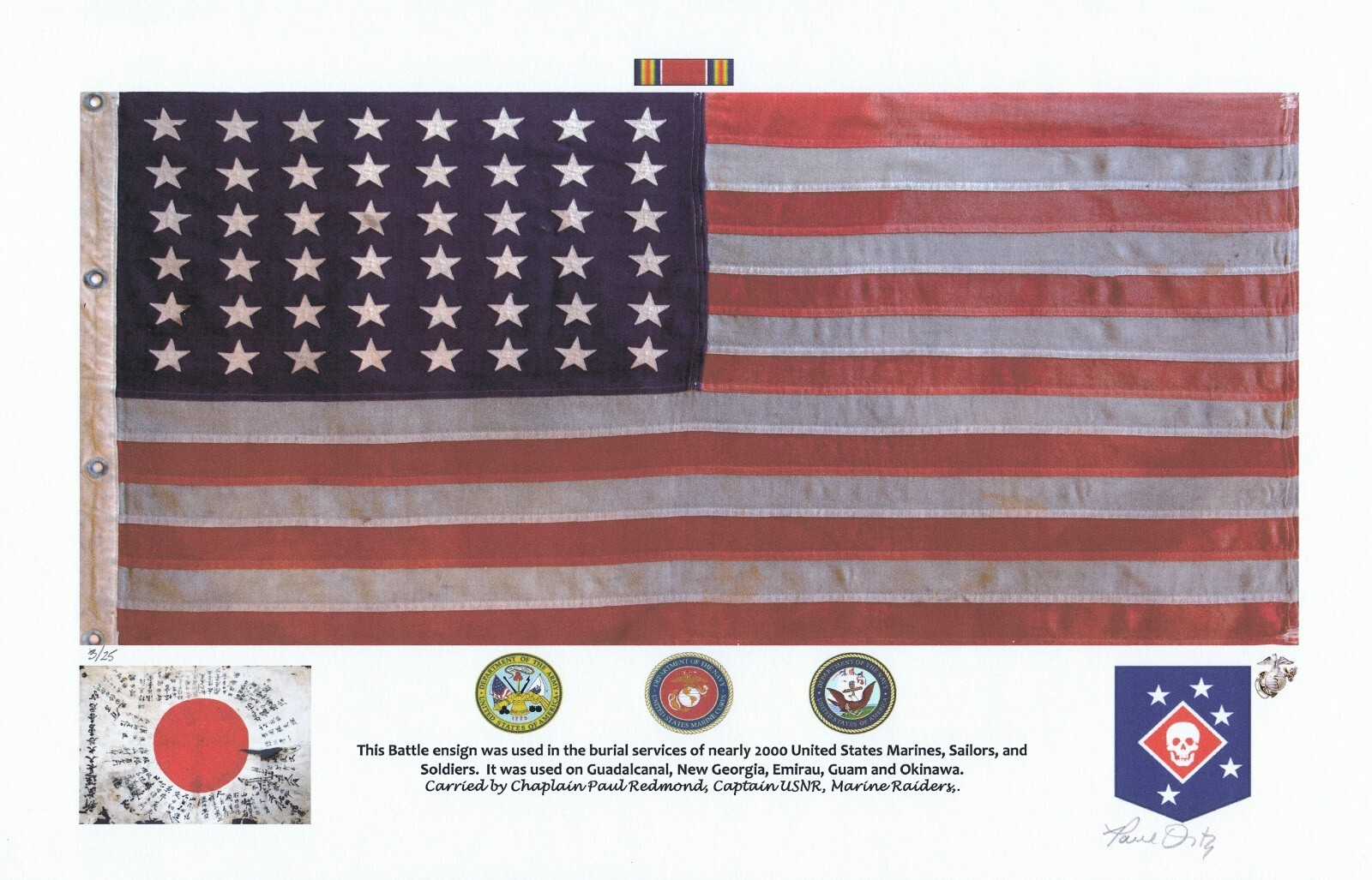 WWII Edson Raiders Flag photo-print; used for over 2000 Marines Final ...