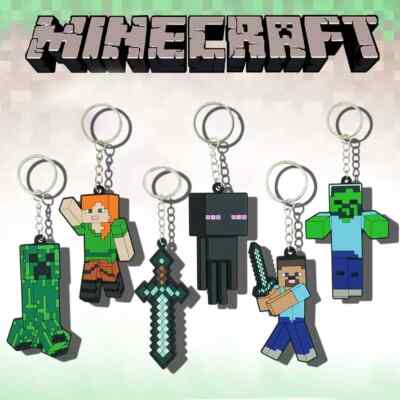 Minecraft Keyring Offical License Gift Creeper Steve Enderman New Free ...