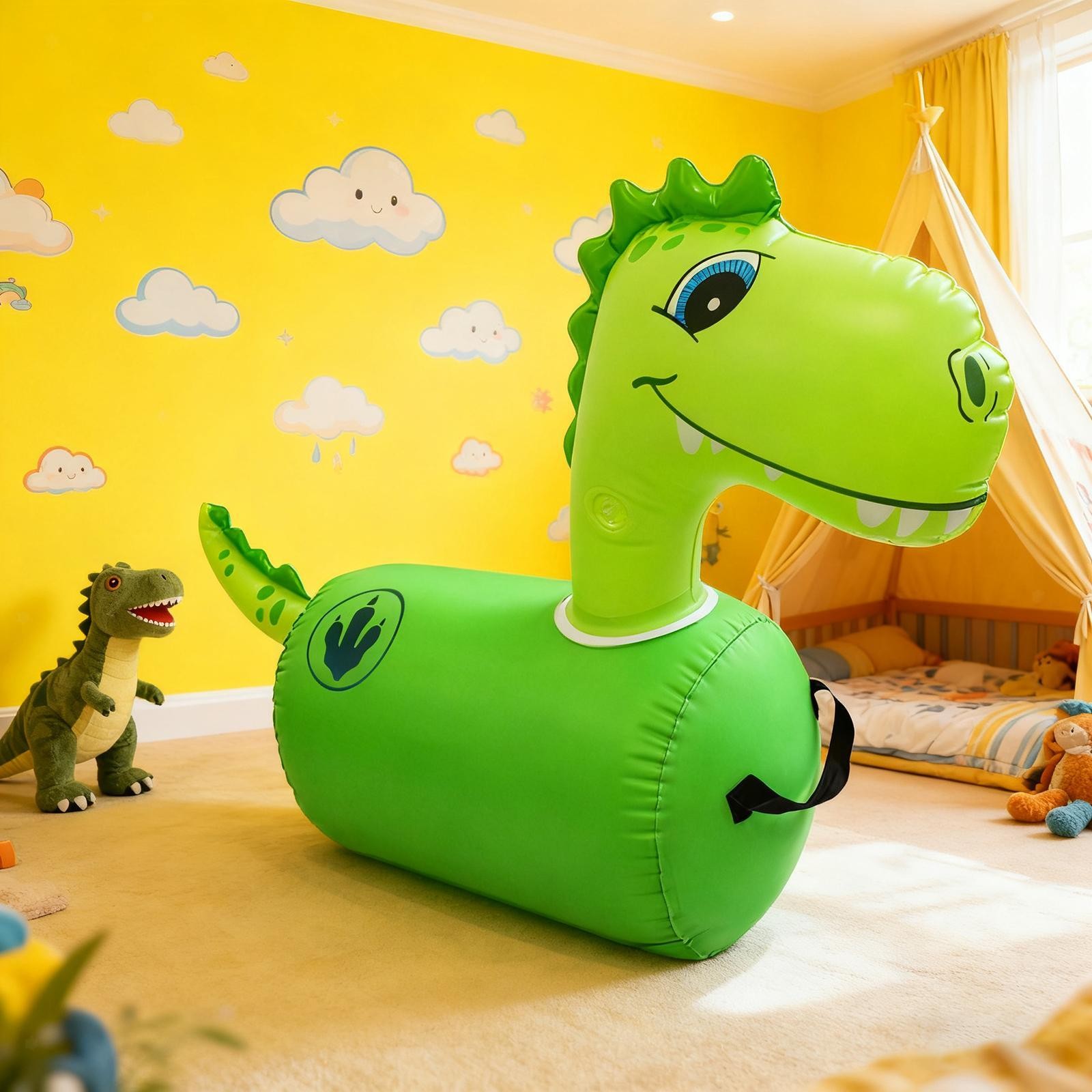 Kid Bouncy Dinosaur Toy Fun Gift Kids Jumping Toys for Yard Playground ...