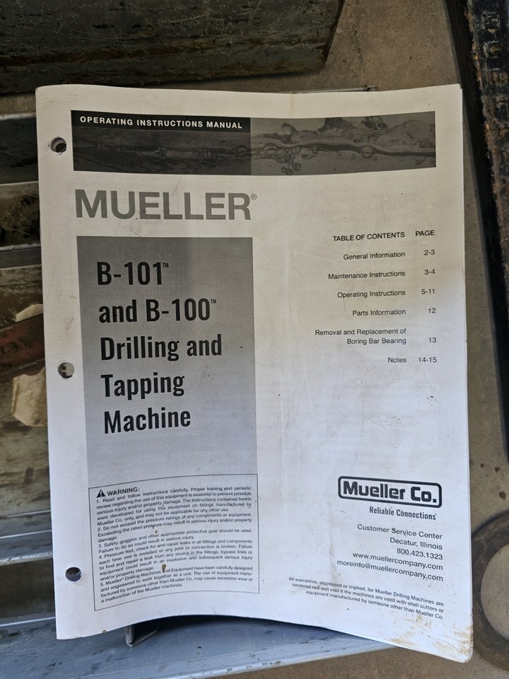 MUELLER B-101 TAPPING MACHINE B101 HOT TAP | eBay