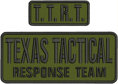 TEXAS TACTICAL RESPONSE TEAM EMBROIDERY PATCH 4X10 &X5 hook on back blk ...