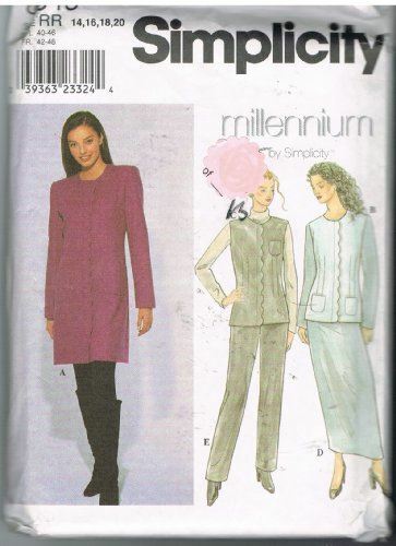 Simplicity Sewing Pattern 8849 Misses Dress Jacket Vest Skirt Pants ...
