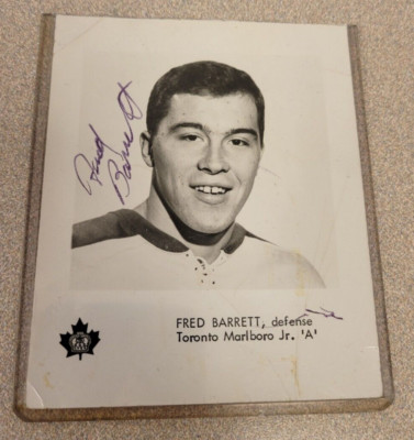 FRED BARRETT SIGNED 1968-69 OHA TORONTO MARLBOROS TEAM ISSUE PHOTO AUTOGRAPH NHL | eBay