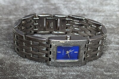 Fossil Steel FS-2589 Women's 20mm Silver Tone Stainless Watch Blue Dial ...