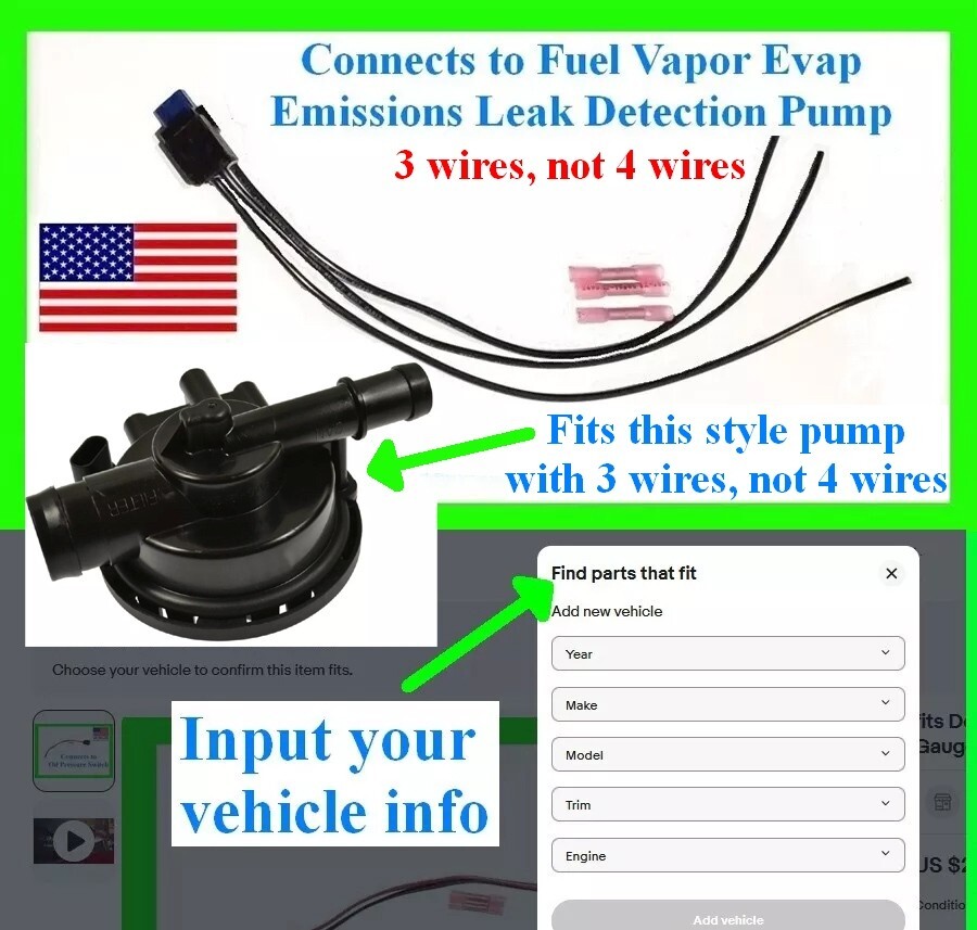 fits BMW Evap Fuel Vapor Leak Detection Pump Connector Plug Pigtail ...
