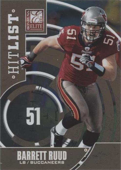 2011 Donruss Elite - Hit List Barrett Ruud #1 Gold /999 for sale online ...