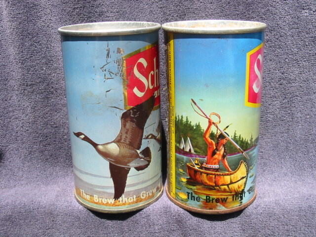 2 Schmidt Beer Zip top & Fan Tab Yellow stripe Jacob Schmidt Brewing ST ...