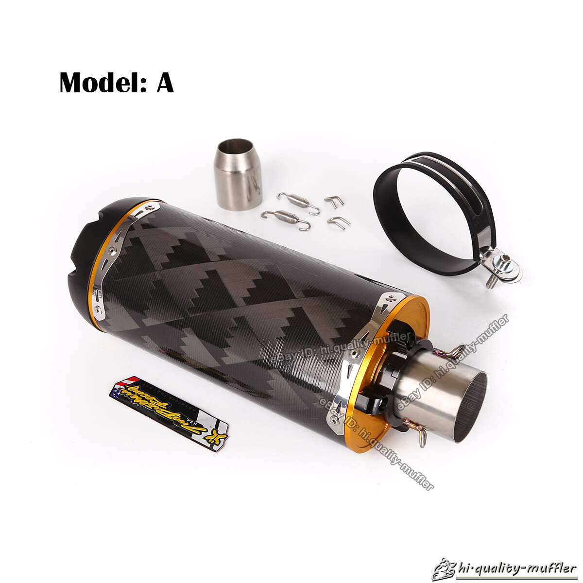 51MM Universal Motorcycle Exhaust System Tips Escape Carbon Fiber ...