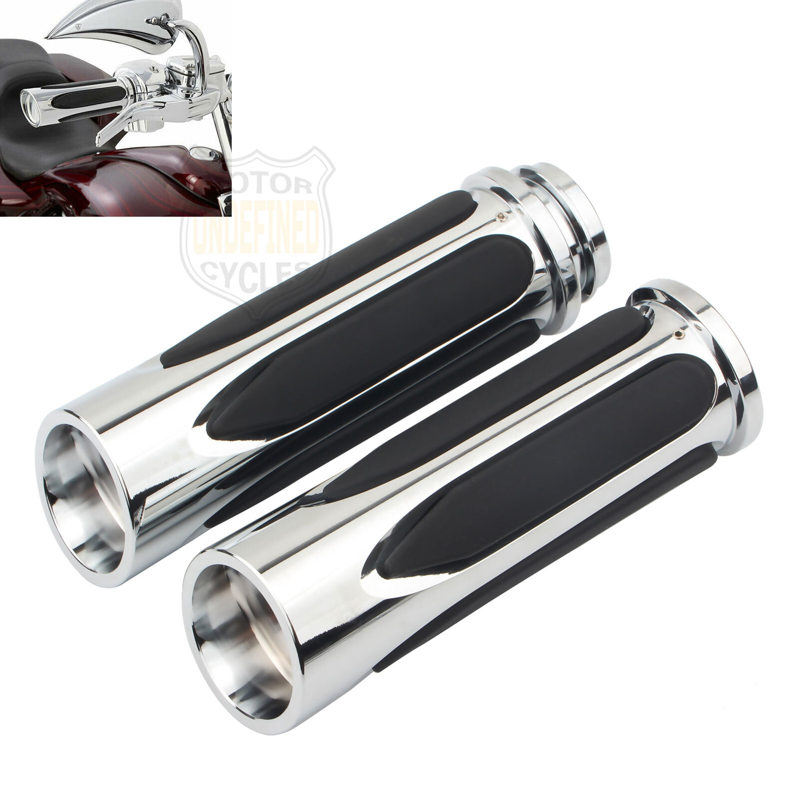 Chrome Handlebar Hand Grips For Harley Electra Glide Road King Fatboy ...
