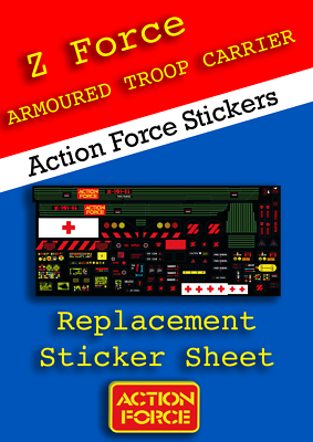 Vintage Action Force ATC APC ZForce Sticker Sheet Replacement Vehicle ...