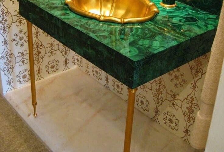 Malachite Stone Counter Slab, Kitchen Console Counter Slab Top, Patio ...