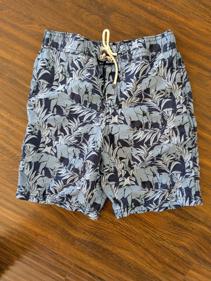 EUC Size 10 Janie & Jack Elephants Boy Swim Trunks Swimwear Blue Board ...