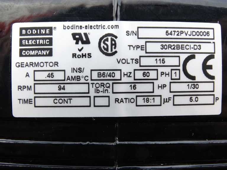 BODINE ELECTRIC 30R2BECI-D3 MOTOR | eBay