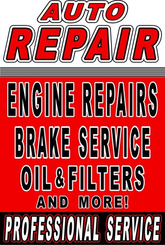 Auto Repair Service engine repairs oil Advertising Poster Sign | eBay
