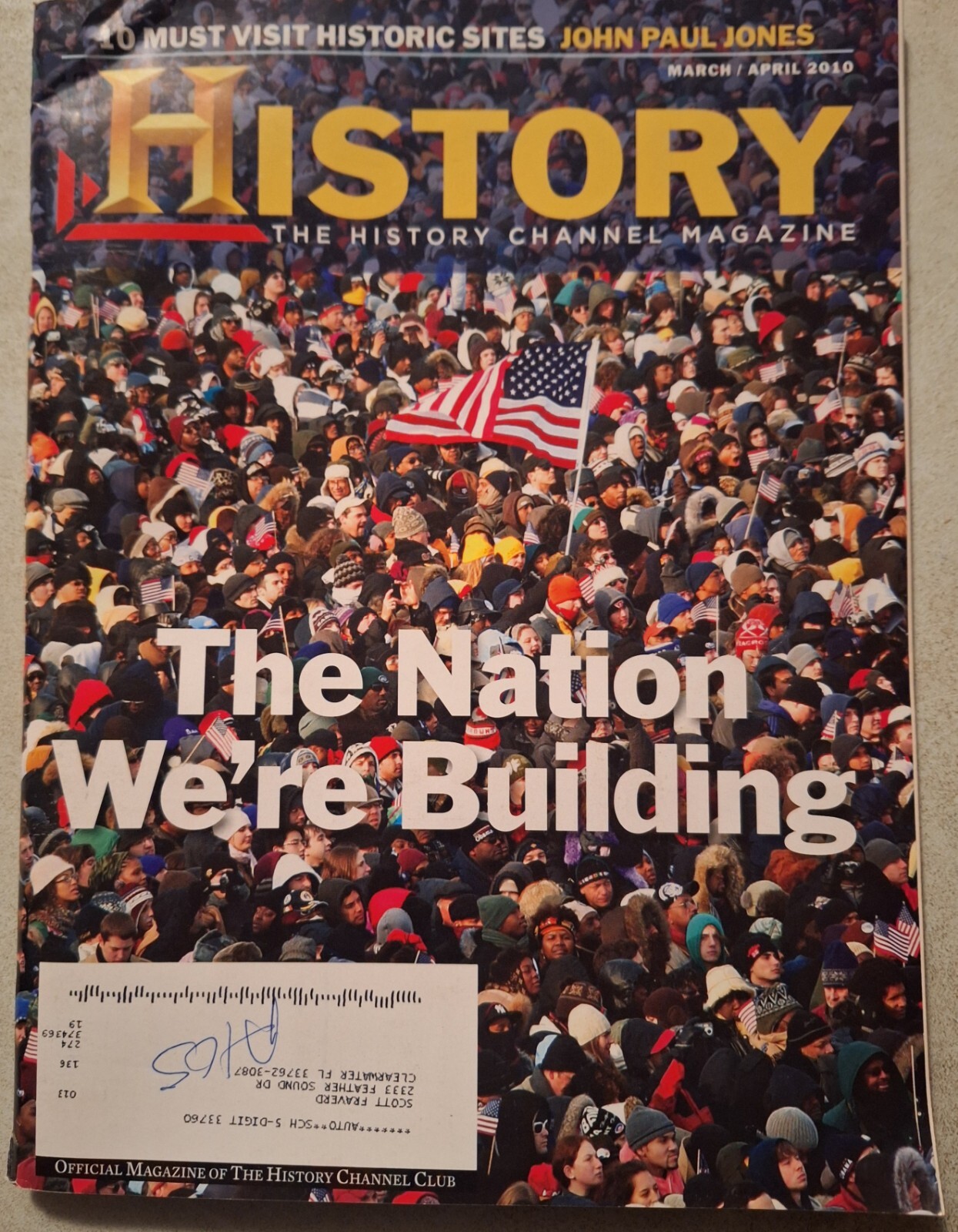 HISTORY CHANNEL MAGAZINE Mar/Apr 2010 The Nation We're Building | eBay