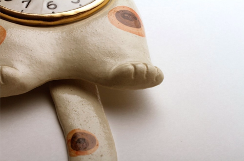 SETO yaki White Lucky Cat Manekineko Pendulum Wall Clock Pottery SETO ...